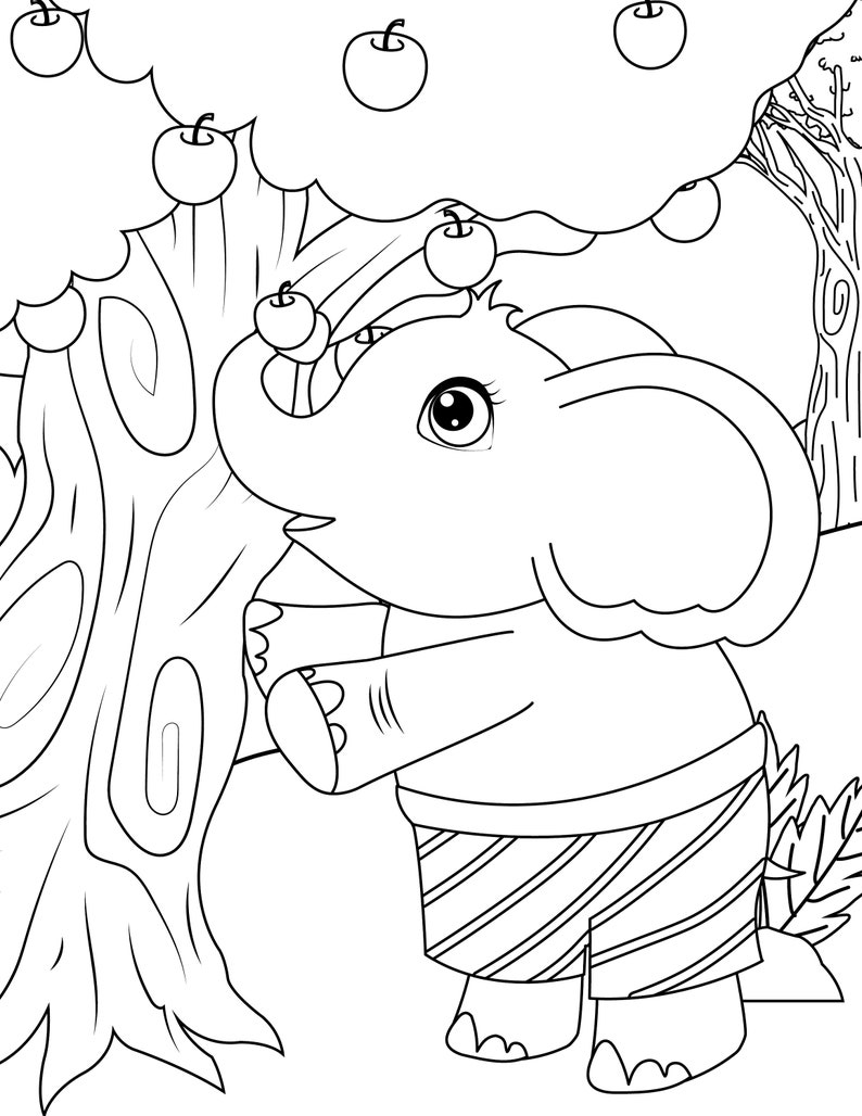 Little Elephants Coloring Pages for Kids, Elephant Coloring Pages, Kids ...