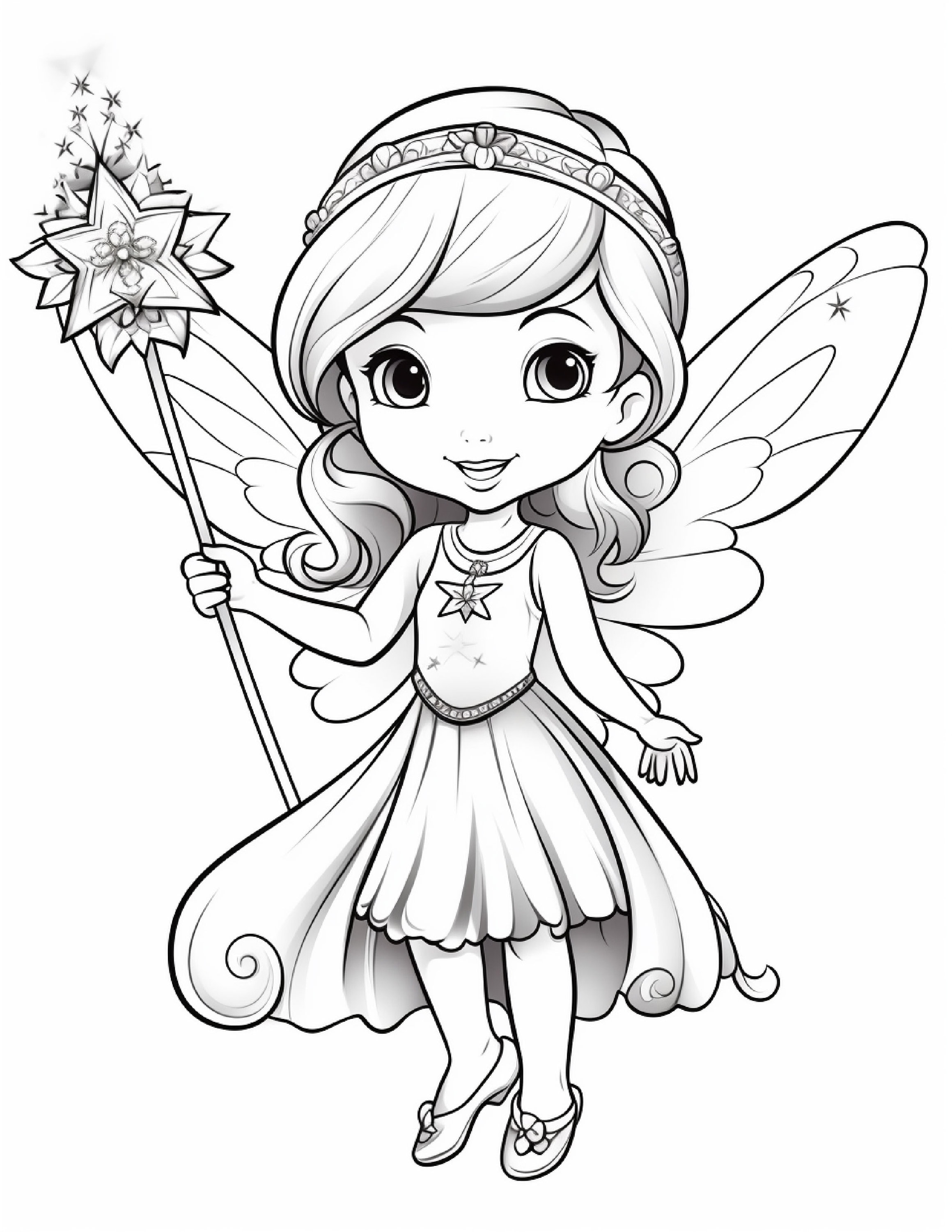 100 Cute Fairy Princess Coloring Pages for Kids, Fairy Princess ...