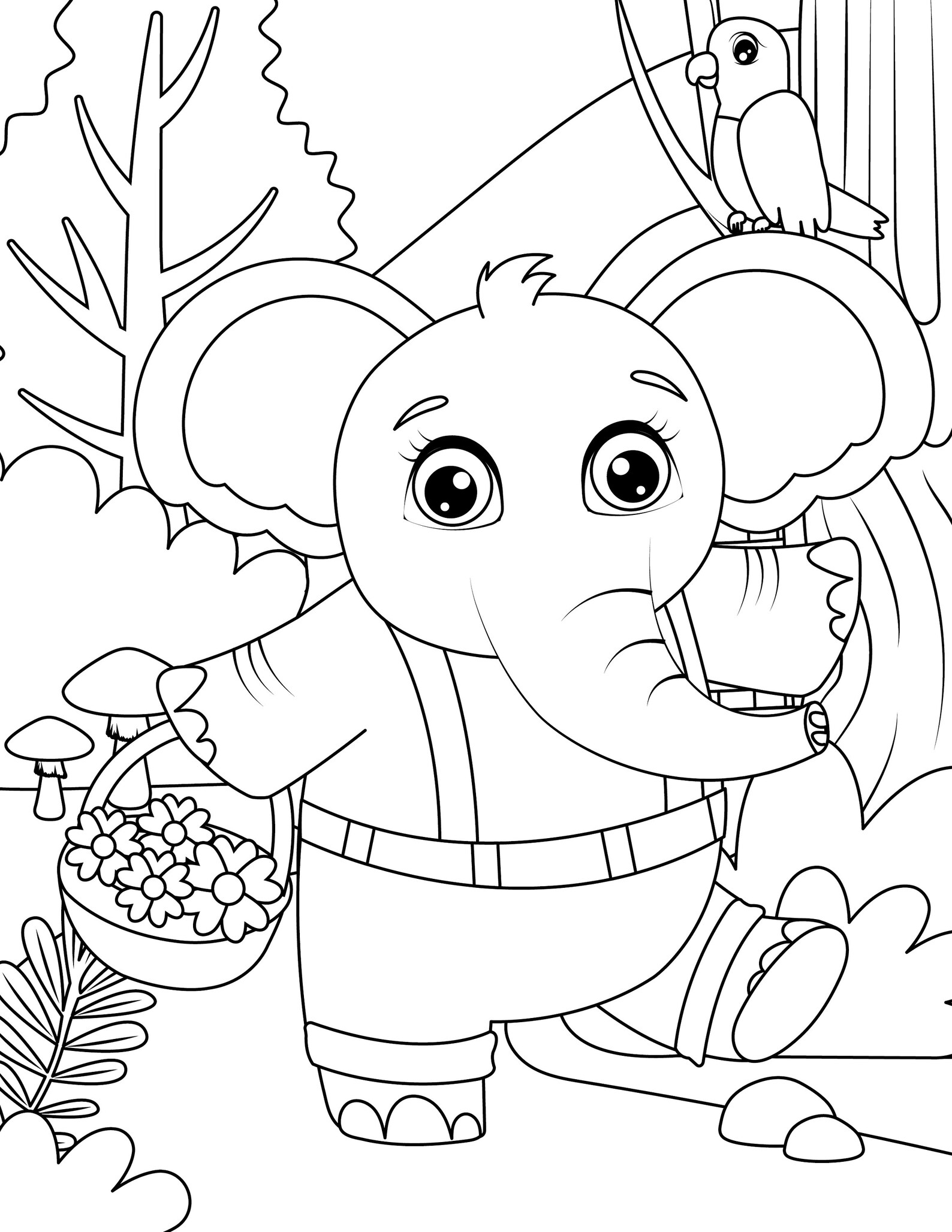 Little Elephants Coloring Pages for Kids, Elephant Coloring Pages, Kids ...