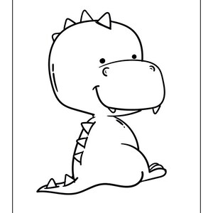 Cute Dinosaur Coloring Pages for Kids, Kids Coloring Pages, Dinosaur ...
