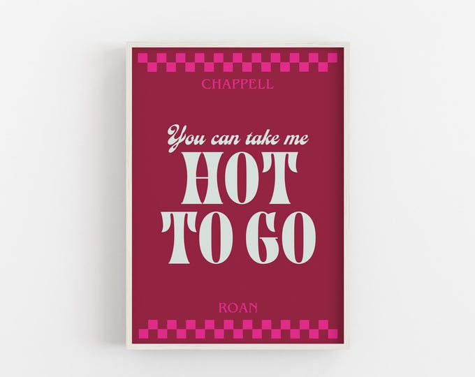 HOT TO GO Chappell Roan, Music Lyrics Poster, Wall Art, Typographic ...