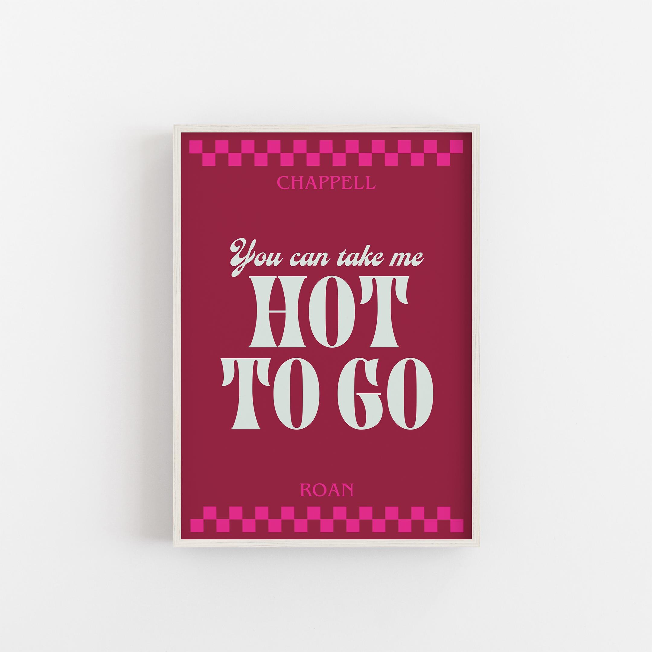 HOT TO GO Chappell Roan, Music Lyrics Poster, Wall Art, Typographic ...