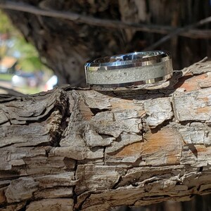 Lunar Ice Glow Ring - Moon Dust & Diamond Inlay, Tungsten Titanium ...