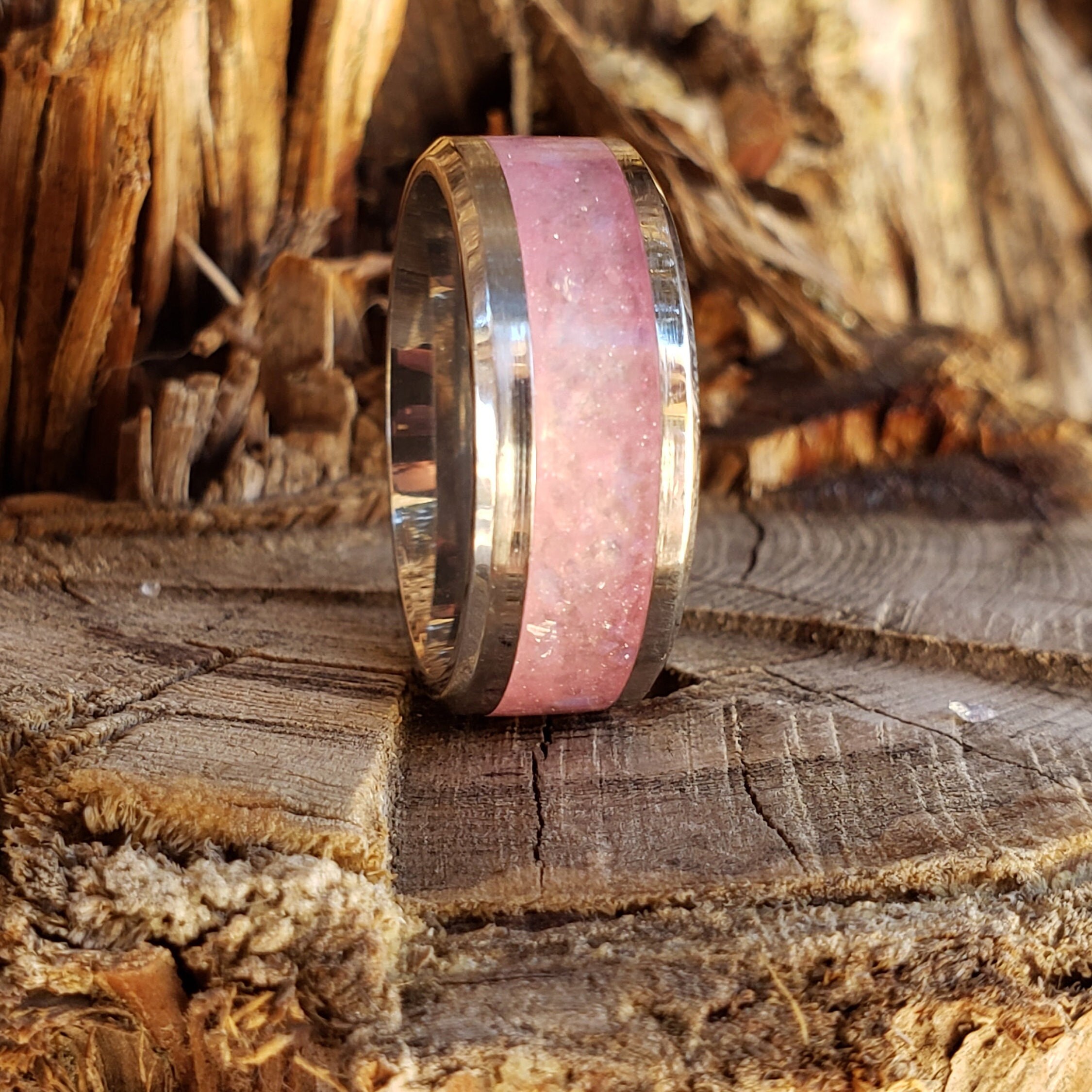 Sweet Tooth Glow Ring Rose Quartz & Opalite Crystal Inlay - Etsy