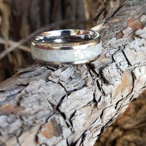 Moon Spirit Ring - Moonstone Crystal Inlay, Tungsten Titanium Ceramic ...