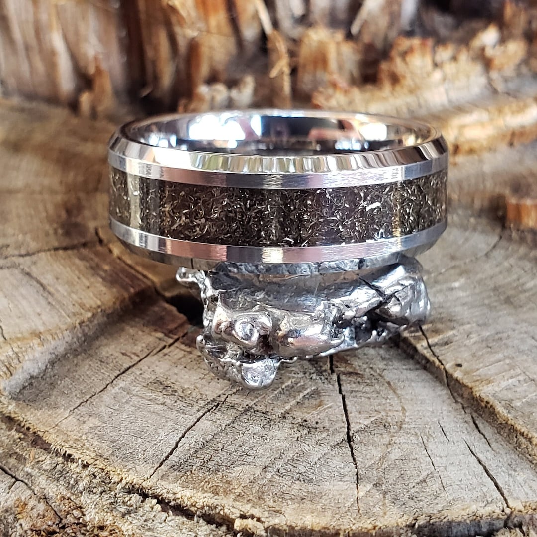 Diablo Ring - Canyon Diablo Meteorite Inlay, Tungsten Titanium Ceramic ...