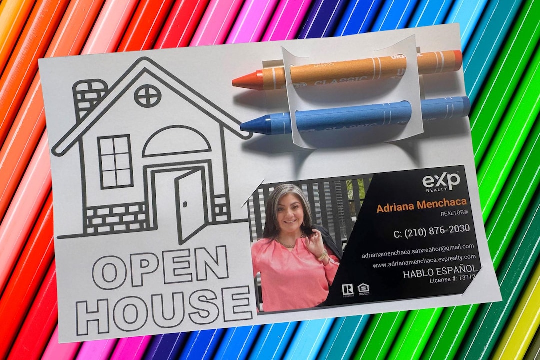 Open House Coloring Card - SVG - Etsy