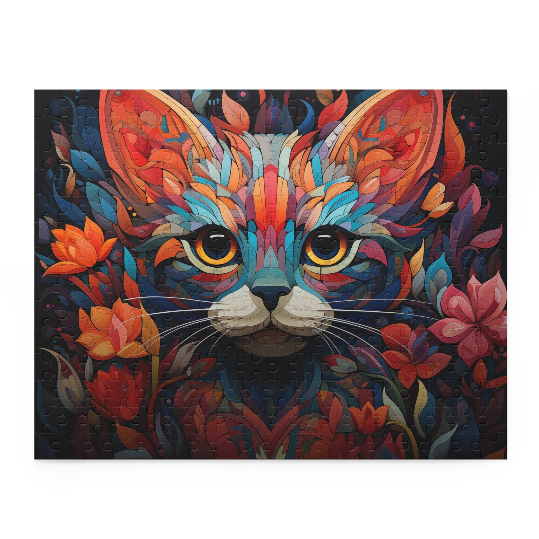 Psychedelic Themed Cat Puzzle, Trippy Cat Puzzles, Cat Lovers Gift ...