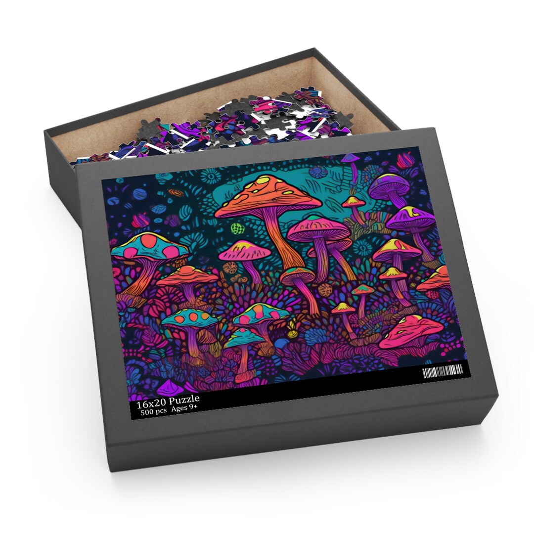 Psychedelic Fungi Field Puzzle - Mind-bending Mushroom Landscape - 1000 ...