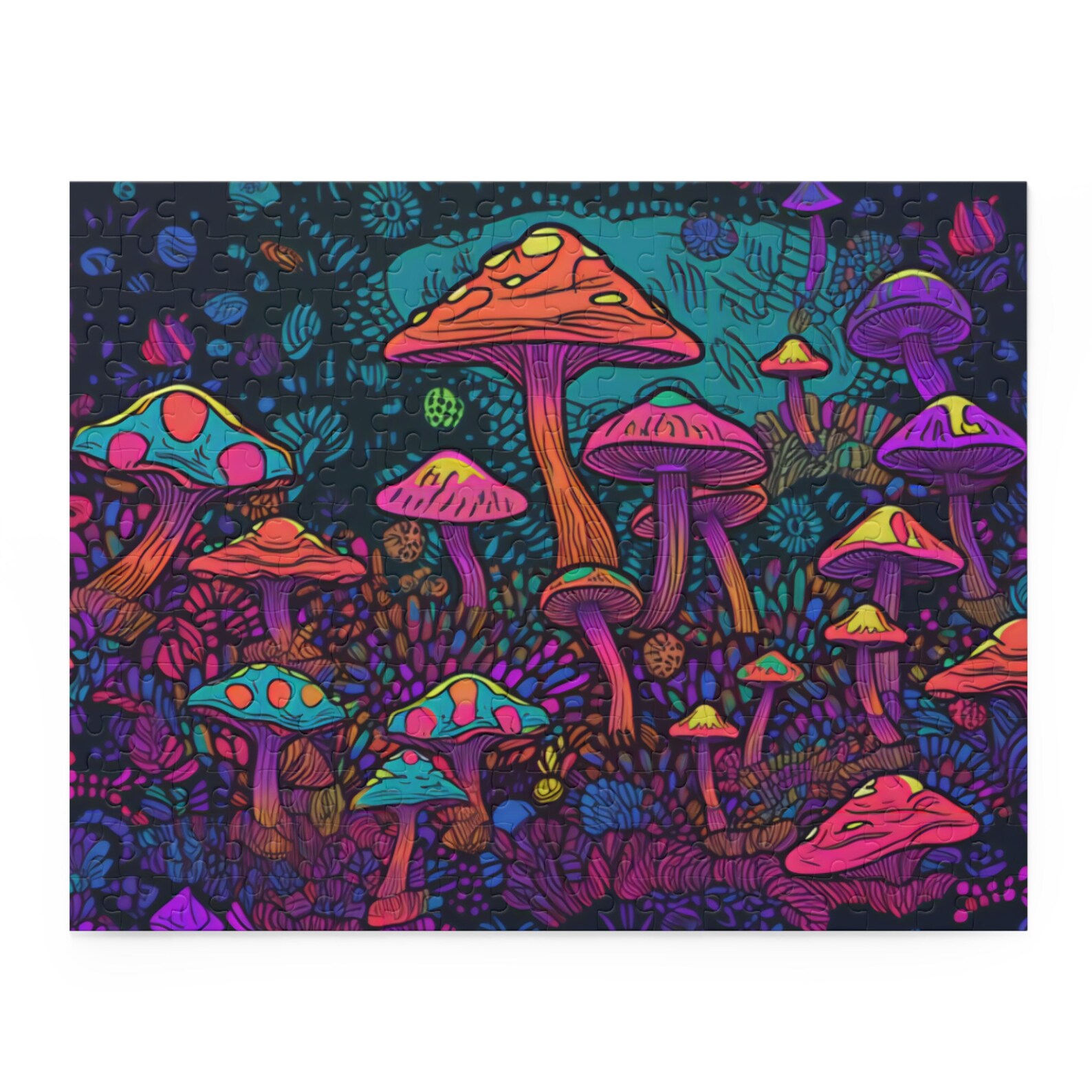 Psychedelic Fungi Field Puzzle - Mind-bending Mushroom Landscape - 1000 ...