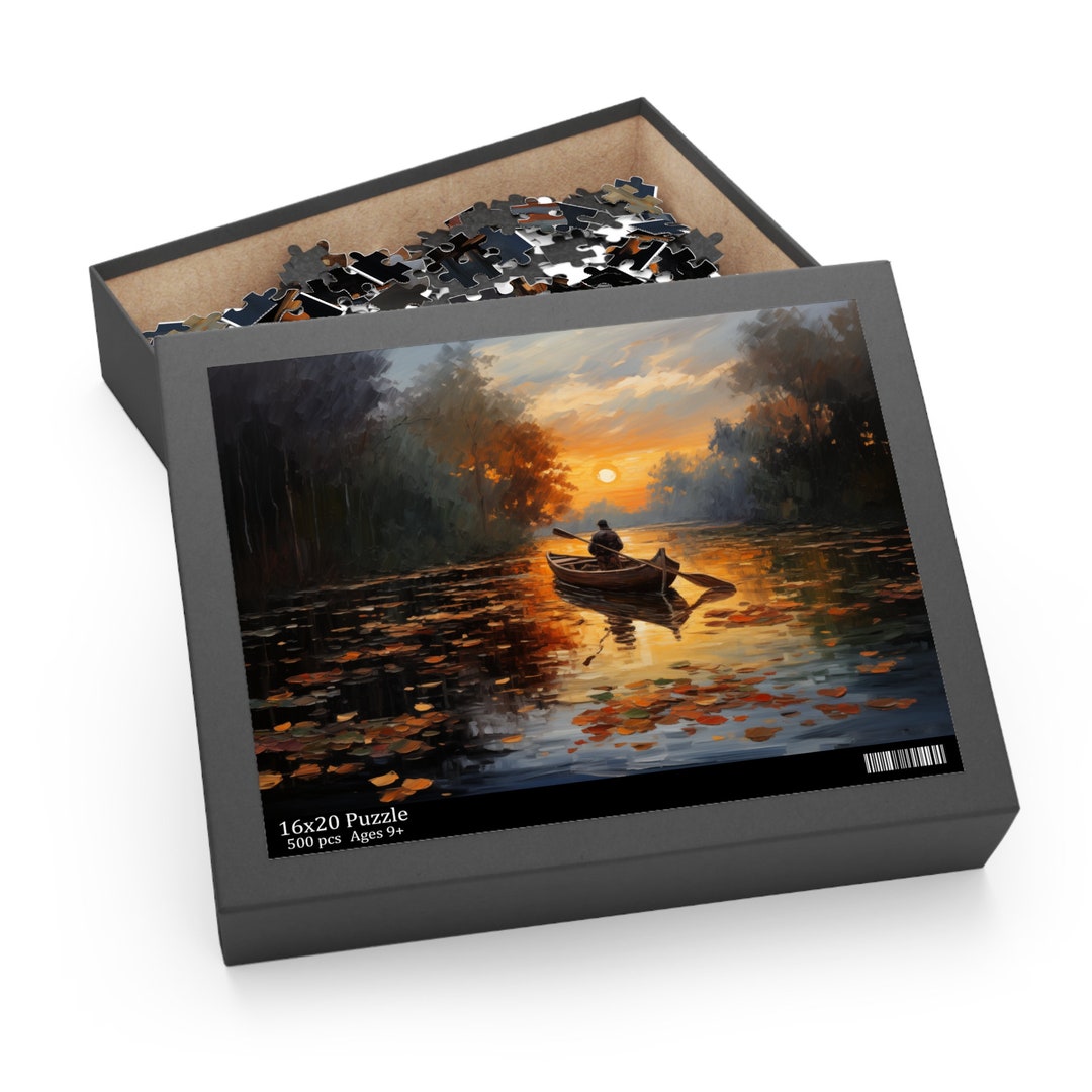 Canoe Sunset Puzzle, Picture of Canoe, Jigsaw Puzzle for Nature Lovers ...