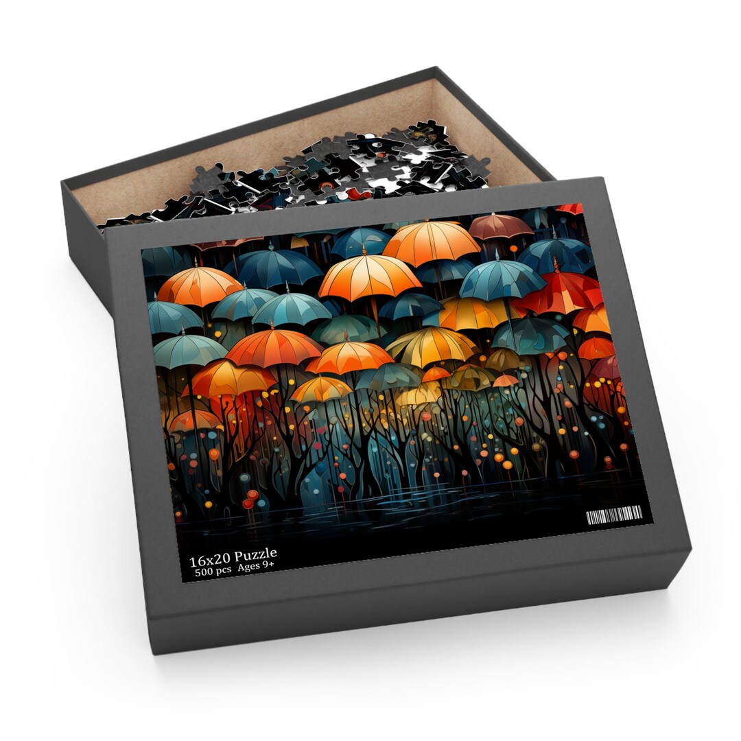 Psychedelic Jigsaw Puzzle, Trippy Puzzles for Gift, Umbrella Puzzle ...