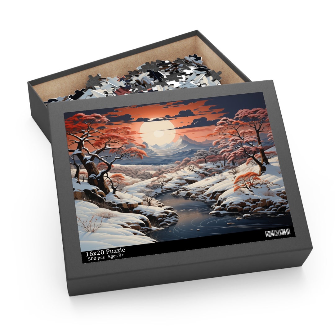 Snowy Sunset Puzzle, Games and Toys Puzzle, Puzzles for Family, Cool ...