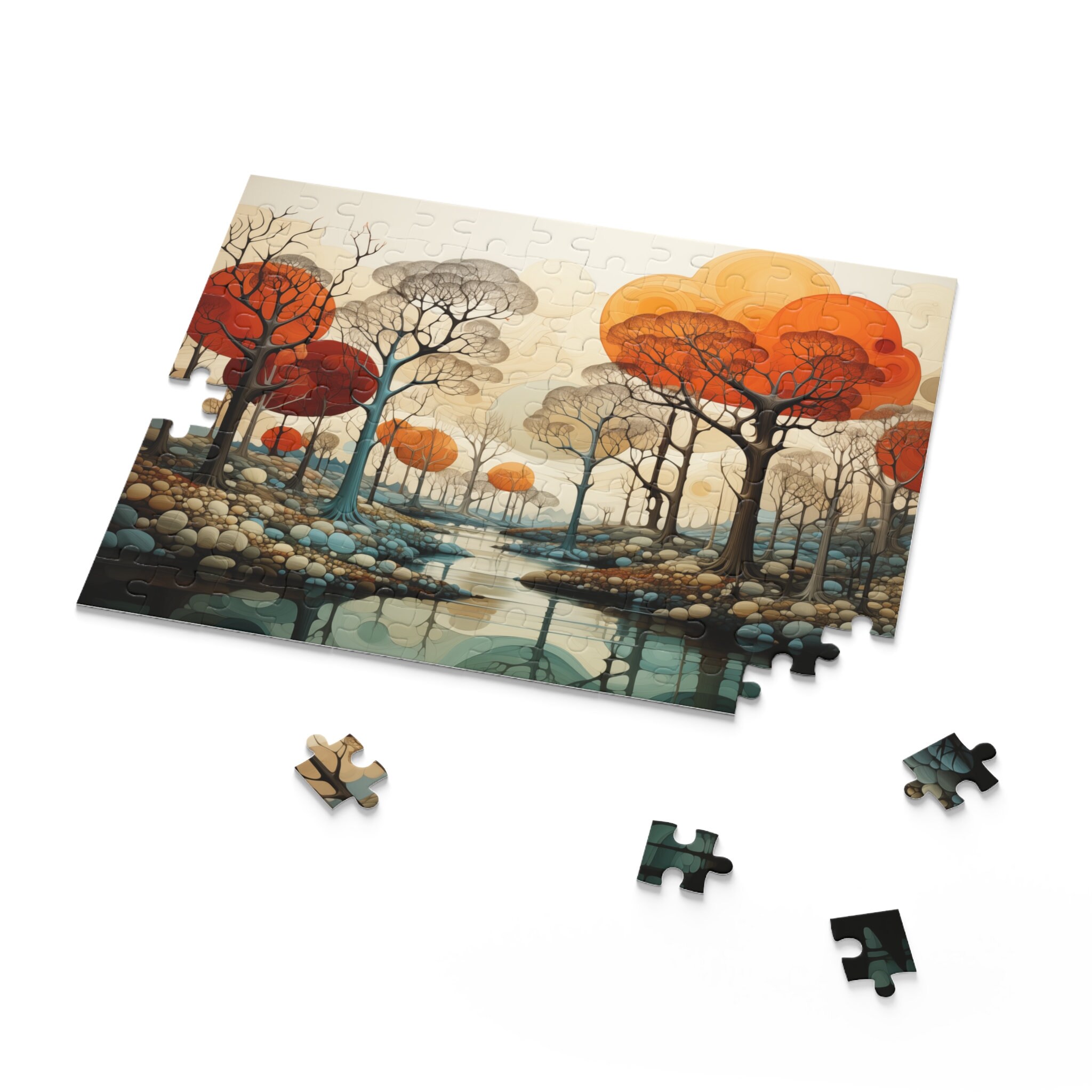 Japanese Jigsaw Puzzle, Puzzle of Trees, Abstract Puzzle, Jigsaw Puzzle ...