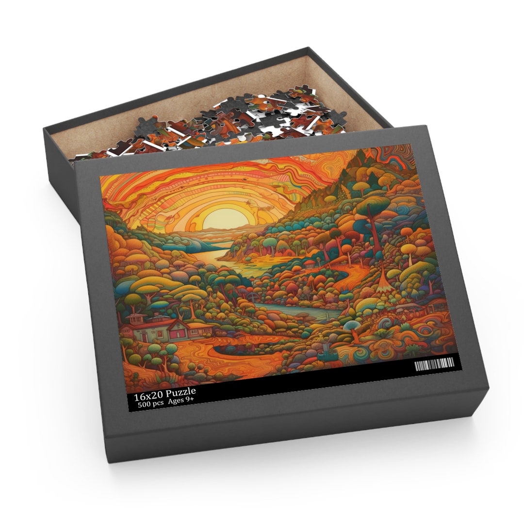 Psychedelic Puzzle SUNLIGHT Psychedelic Puzzle-trippy - Etsy