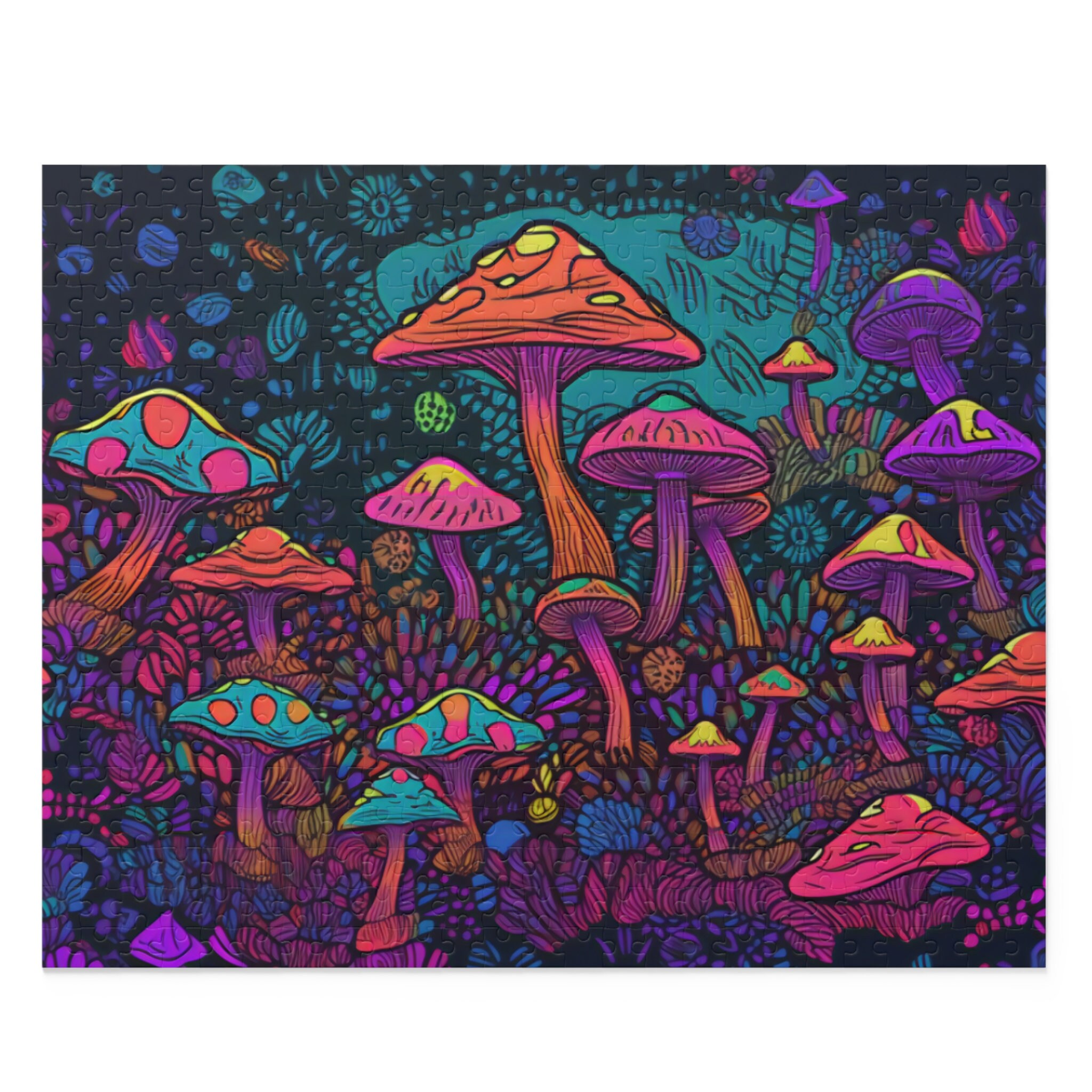 Psychedelic Fungi Field Puzzle - Mind-bending Mushroom Landscape - 1000 ...