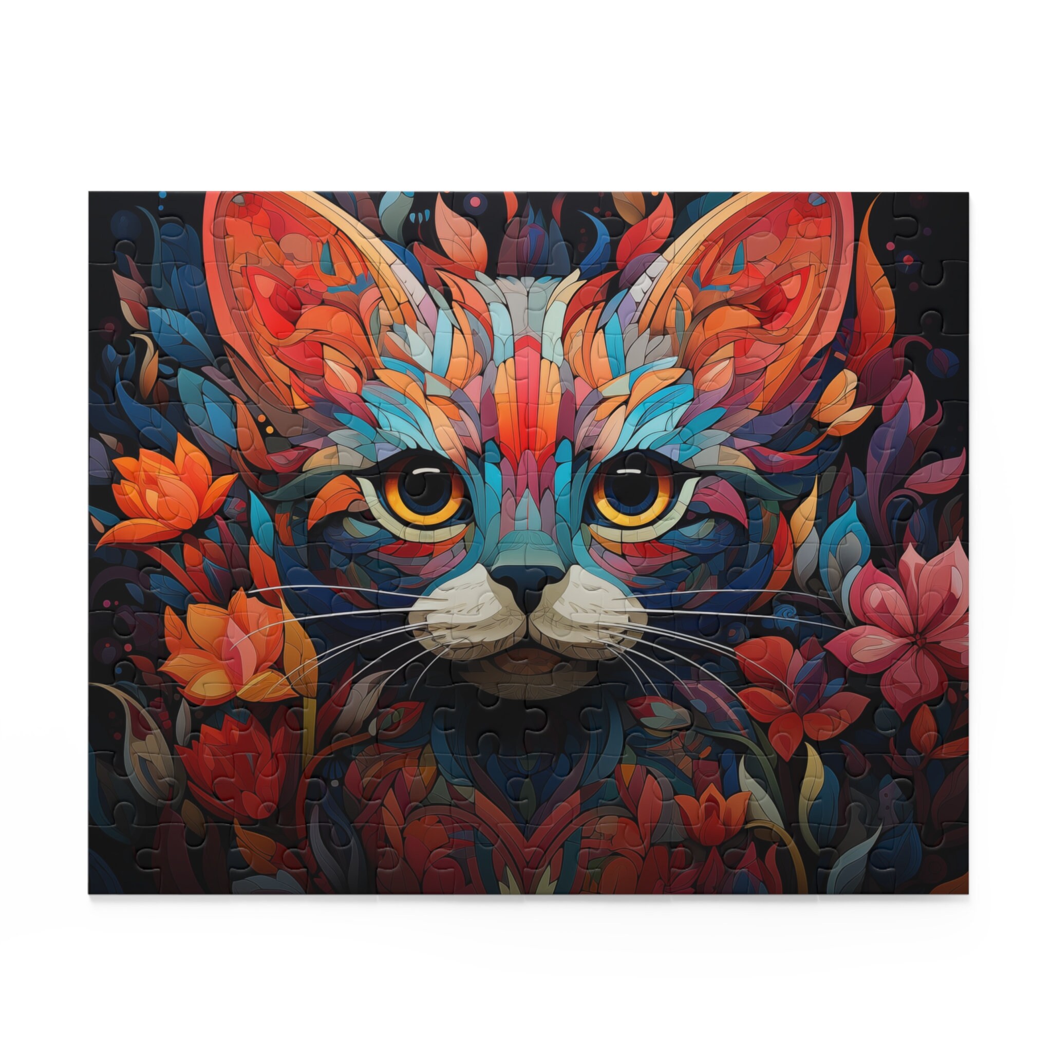 Psychedelic Themed Cat Puzzle, Trippy Cat Puzzles, Cat Lovers Gift ...