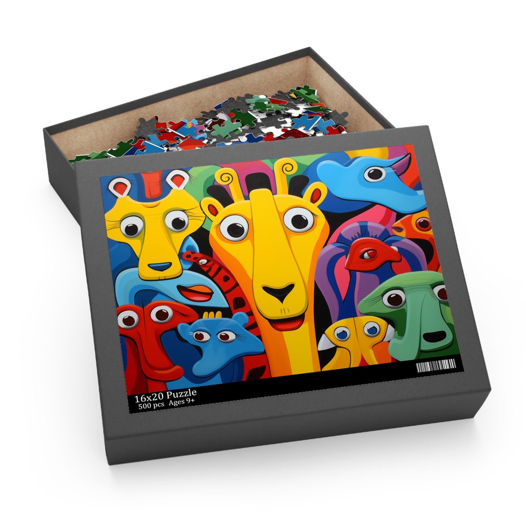 Weird Colorful Animals Jigsaw Puzzle, Fun Jigsaw Puzzle for Family Game ...