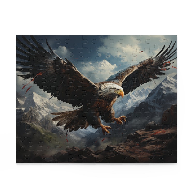 Bald Eagle Jigsaw Puzzle, Eagle Soaring Over Mountains, Jigsaw Puzzle ...