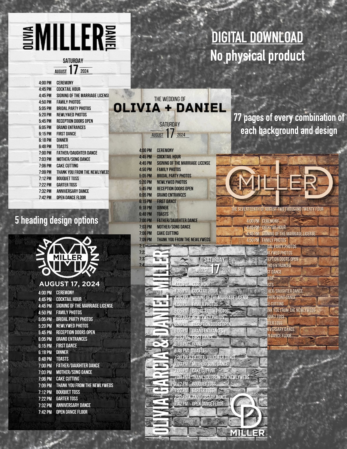 Custom Wedding Program Template, Editable Program Event Digital ...