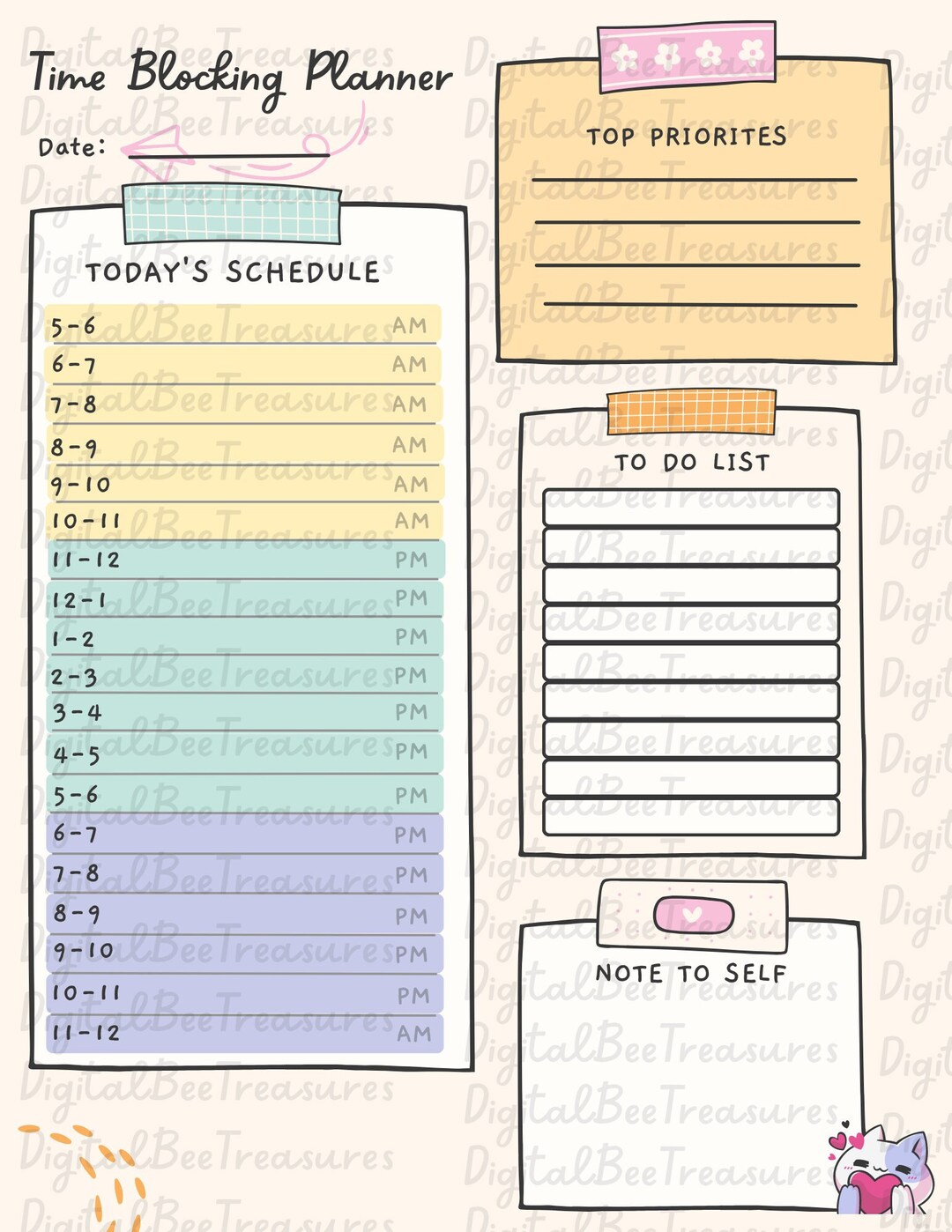 Time Blocking Planner - Etsy