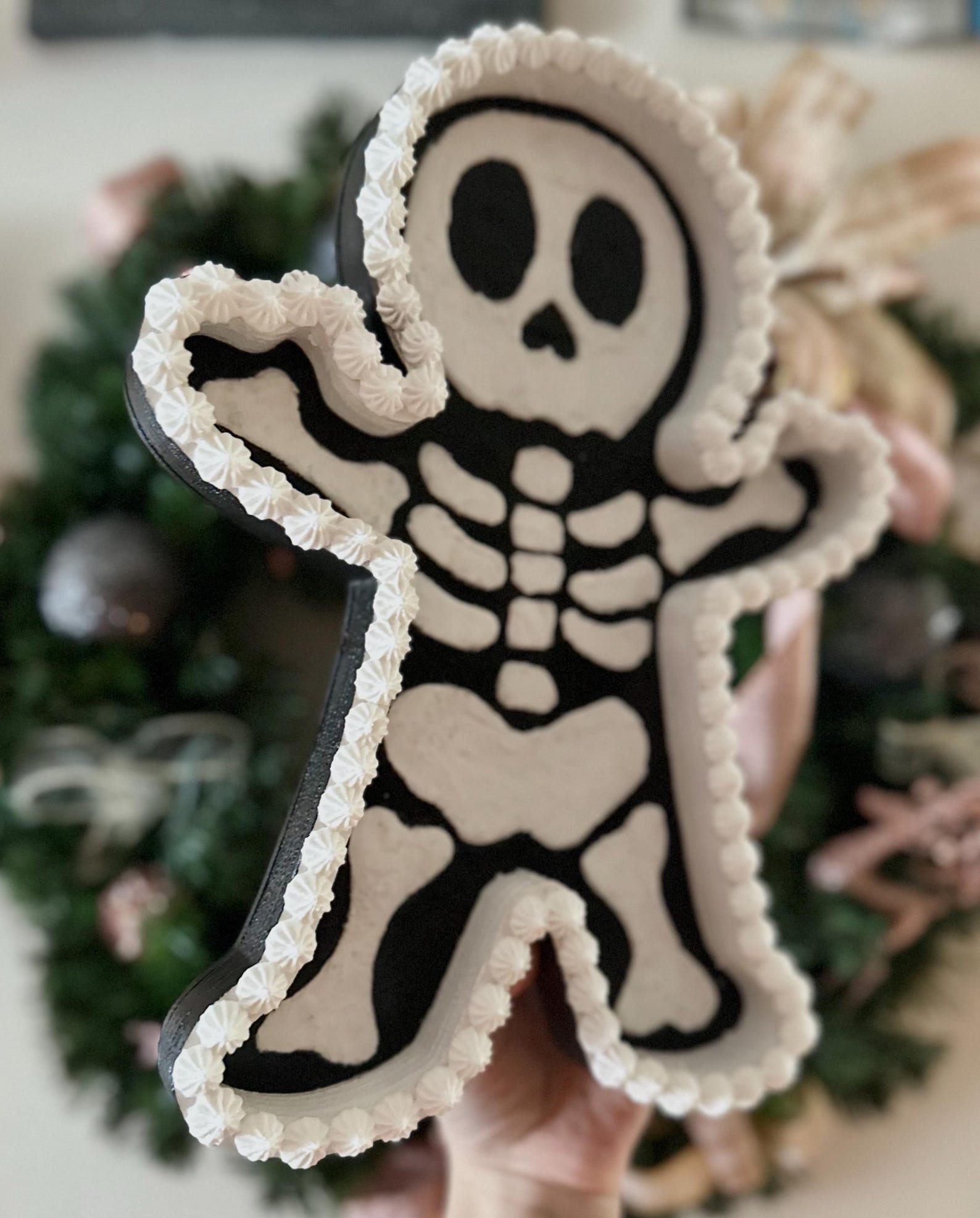 Skeleton Gingerbread Man Wooden Decor – Spooky Cookie-inspired Holiday ...