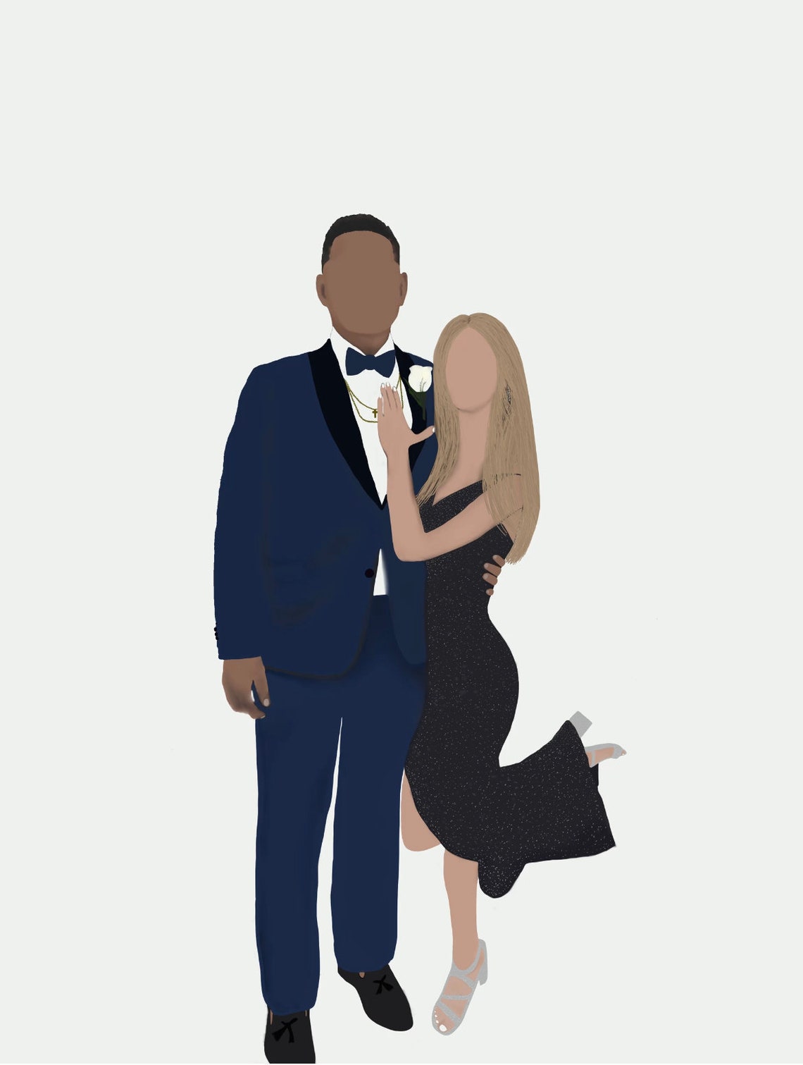 Faceless Portrait Drawings - Etsy