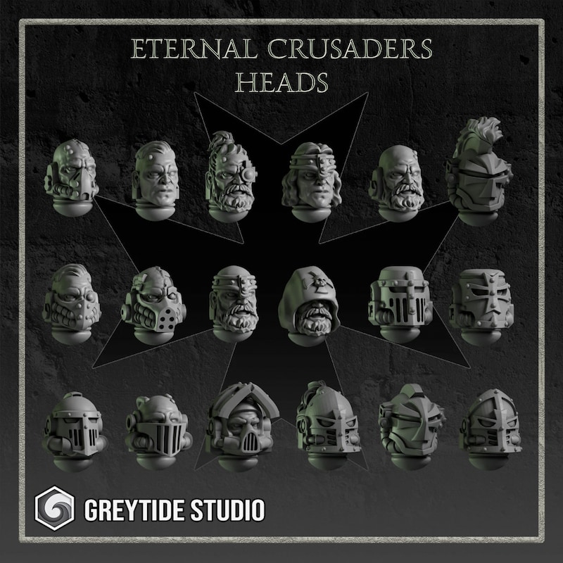 Black Templars 40k Heads - Etsy