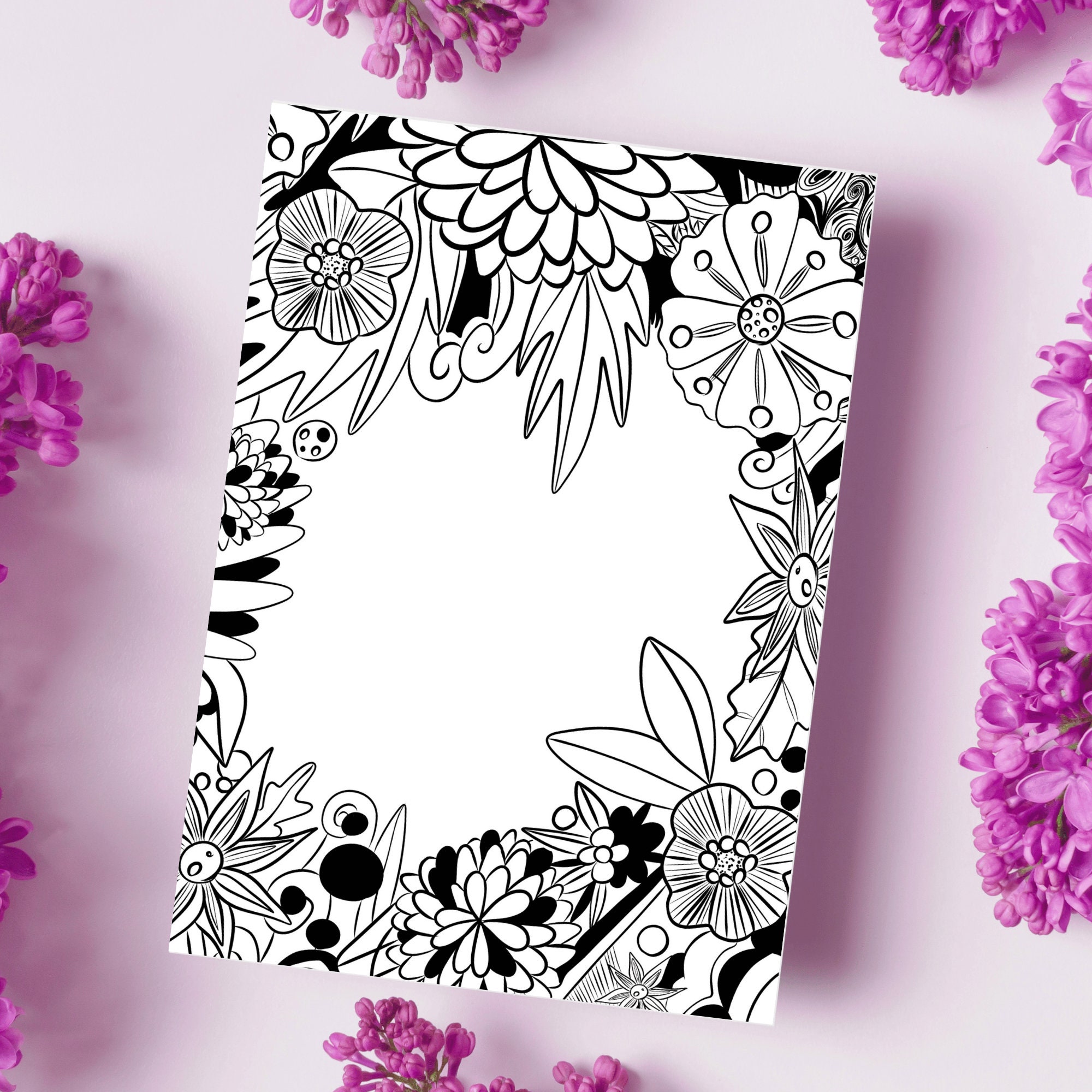 Dramatic Black Background Coloring Page Bundle Printable - Etsy