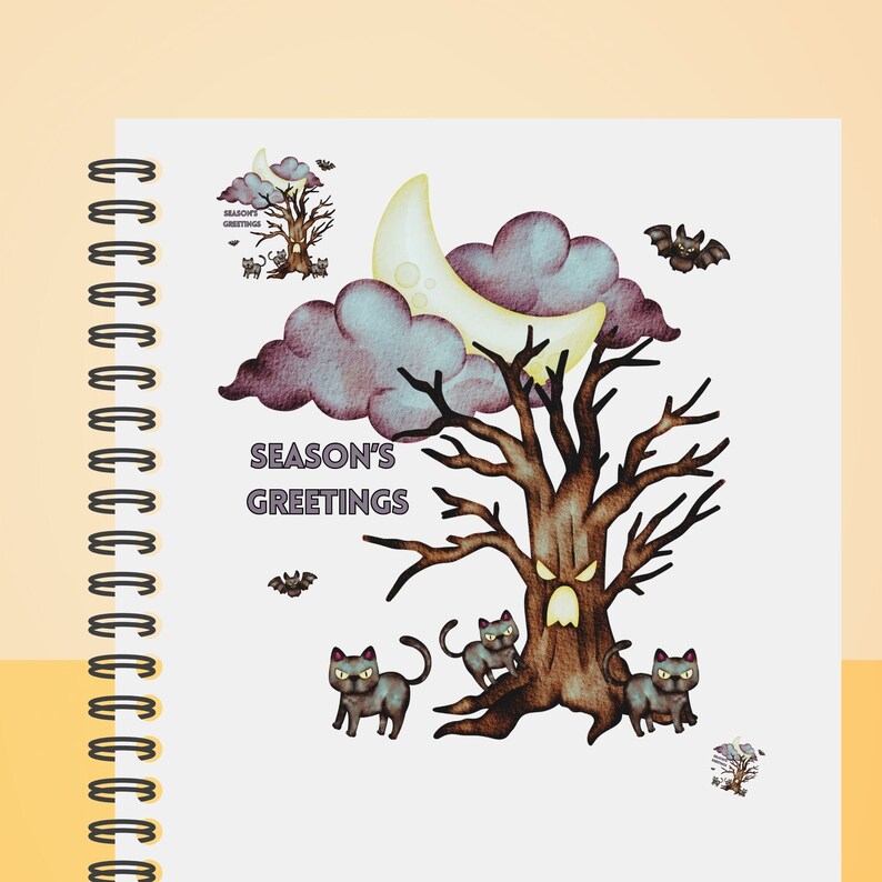 Cute Halloween Cats and Bats Watercolor PNG - Bat Clipart - Halloween ...