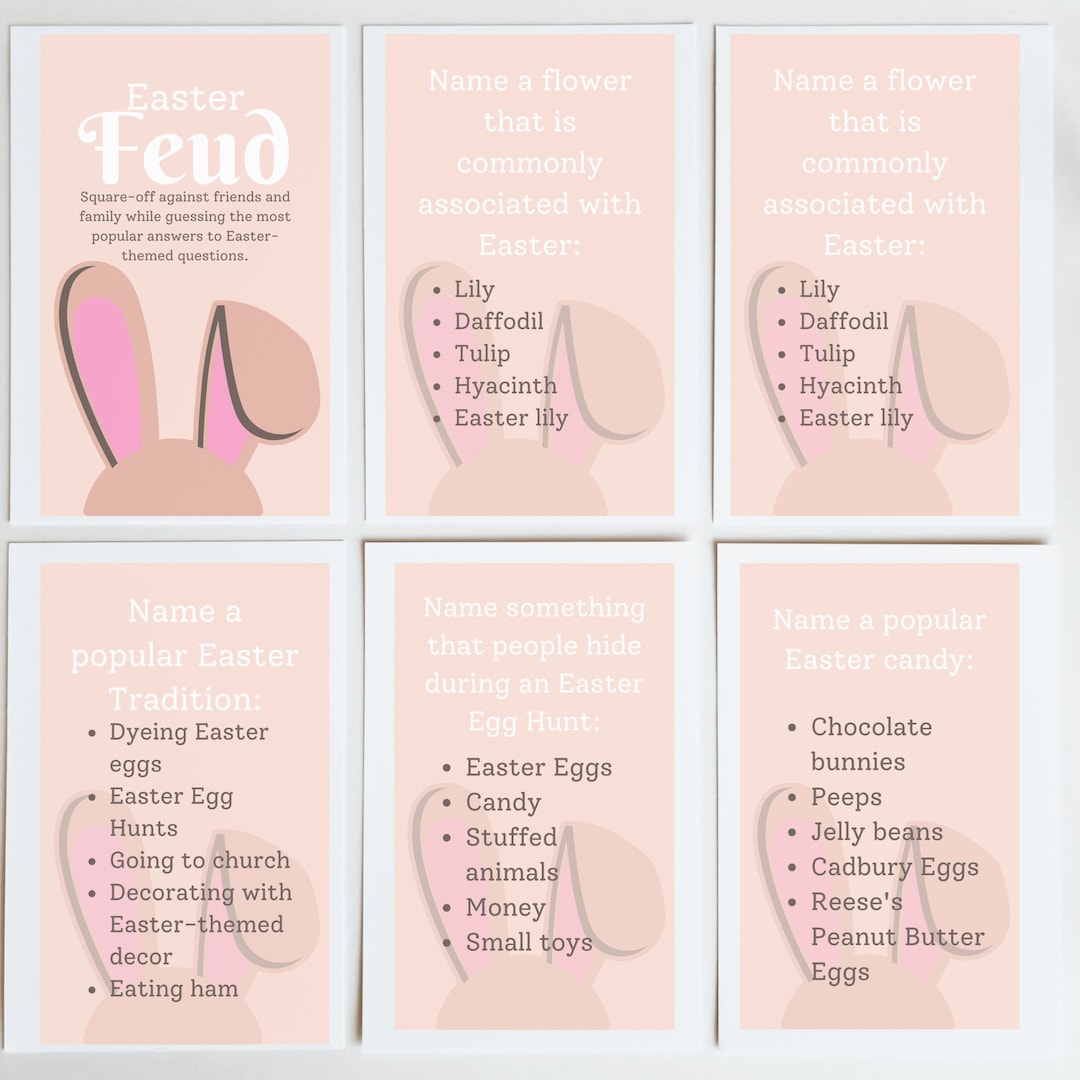 Printable Easter Feud, 10 Round Quiz Game With a Secular Easter Theme ...