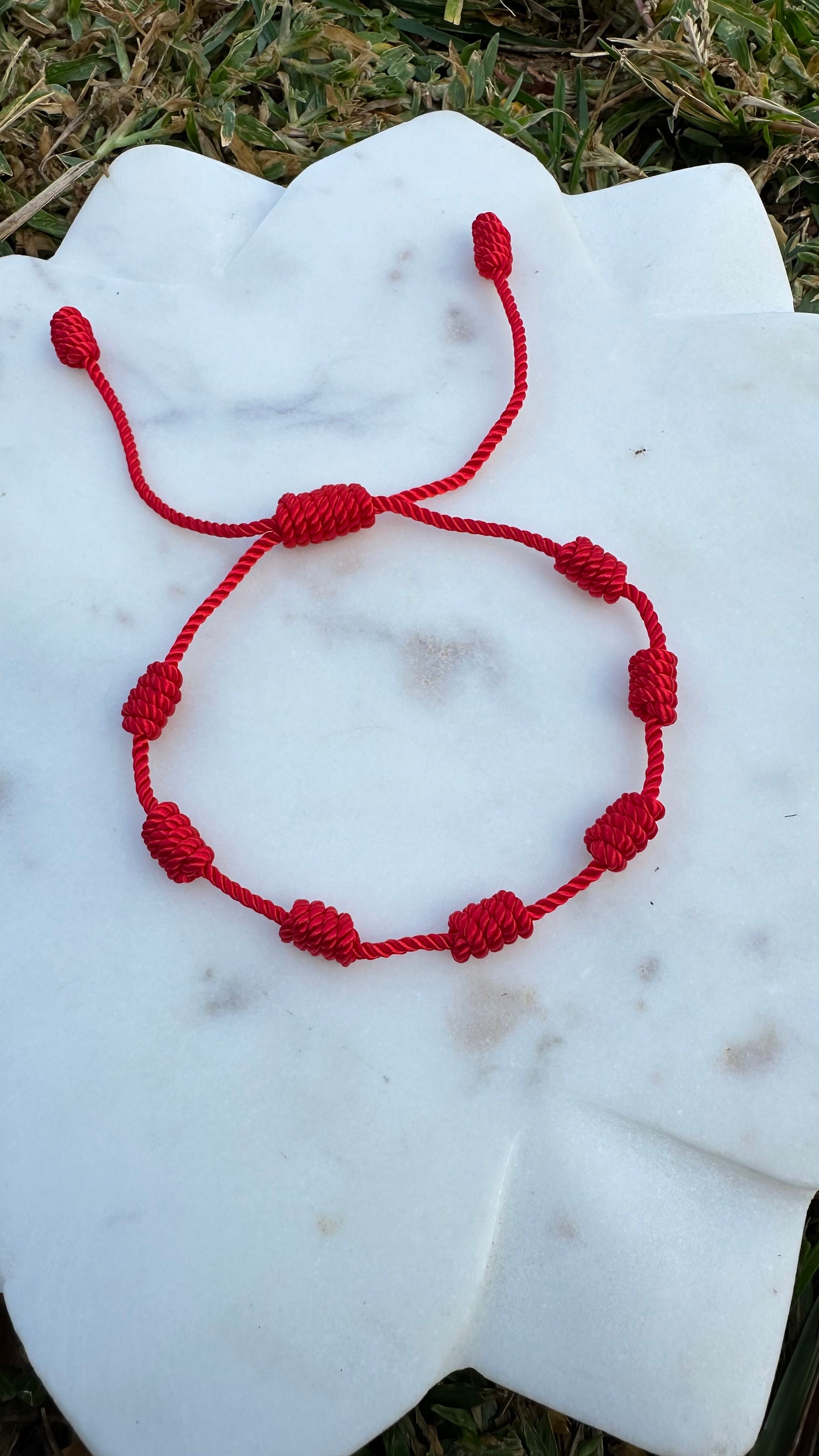 7 Knots Protection Red Silk Thread Bracelet - Etsy