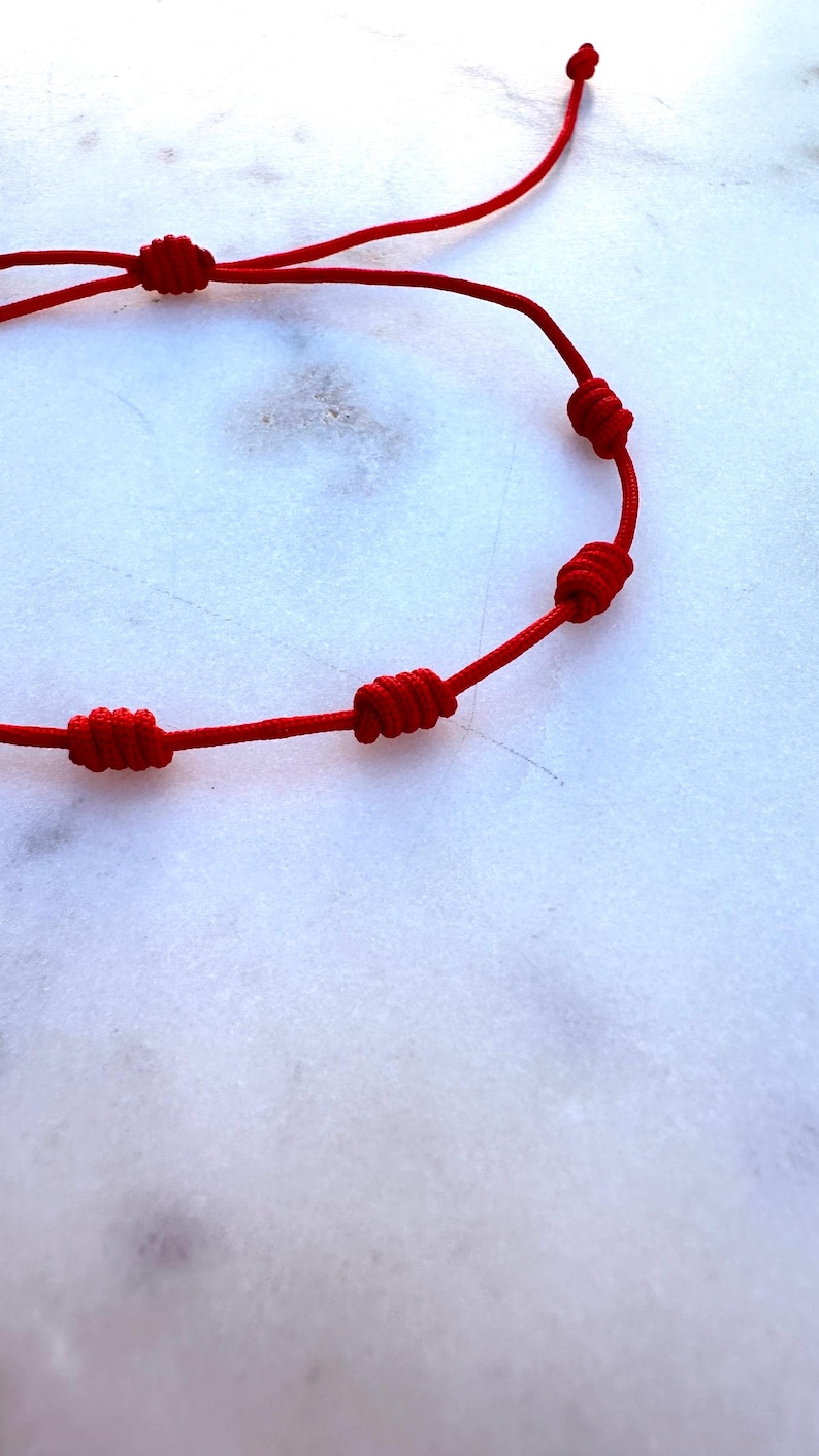 7 Knots Red Cotton Protection Bracelet - Etsy