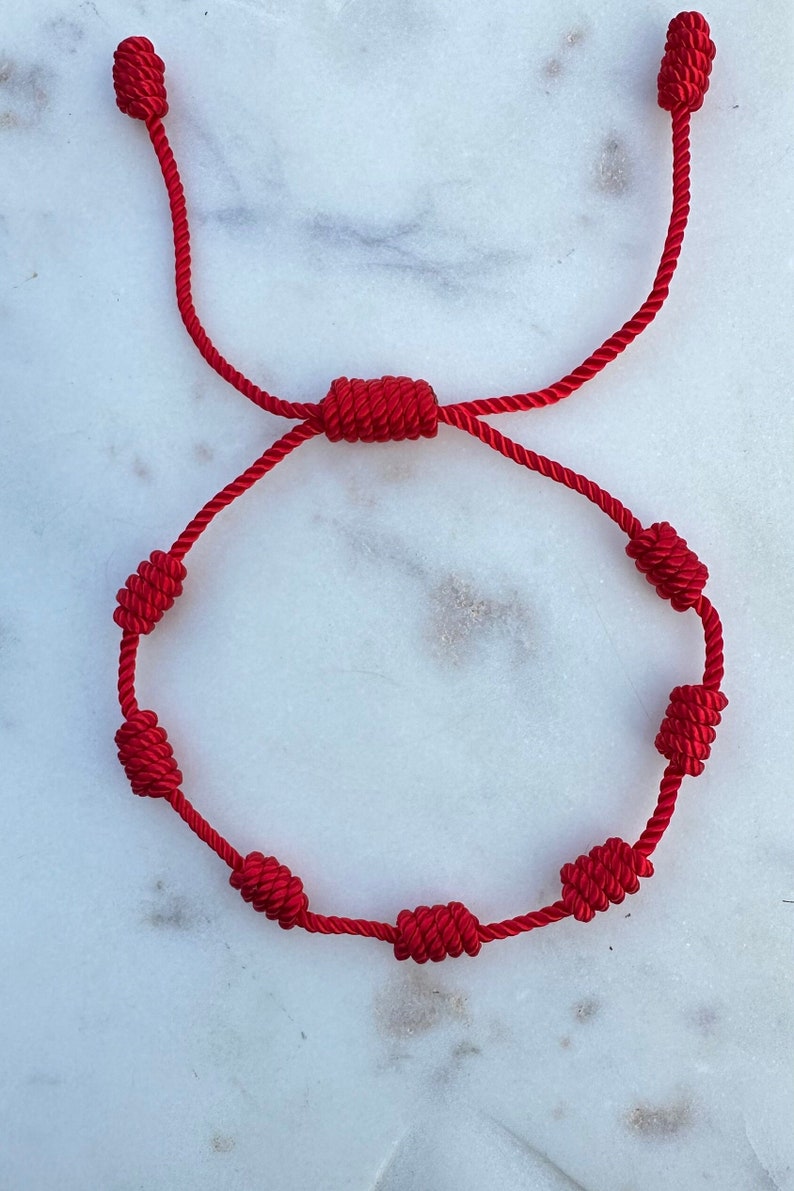 7 Knots Protection Red Silk Thread Bracelet - Etsy