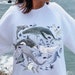 Watercolor Ocean Animals Whales Crewneck Sweatshirt, Surf Beach ...