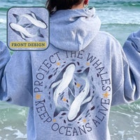 Embroidered Whale Sweatshirt - Nautical Ocean Lover's Sweater, Unisex ...