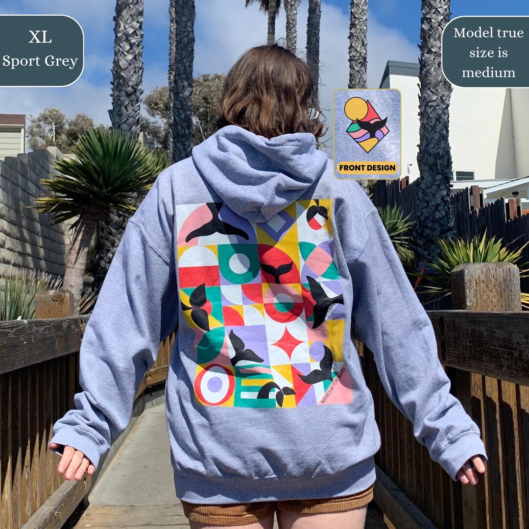 90s Whale Art Hoodie, Whale Tails Oversized Hoodie, Whale Lover ...
