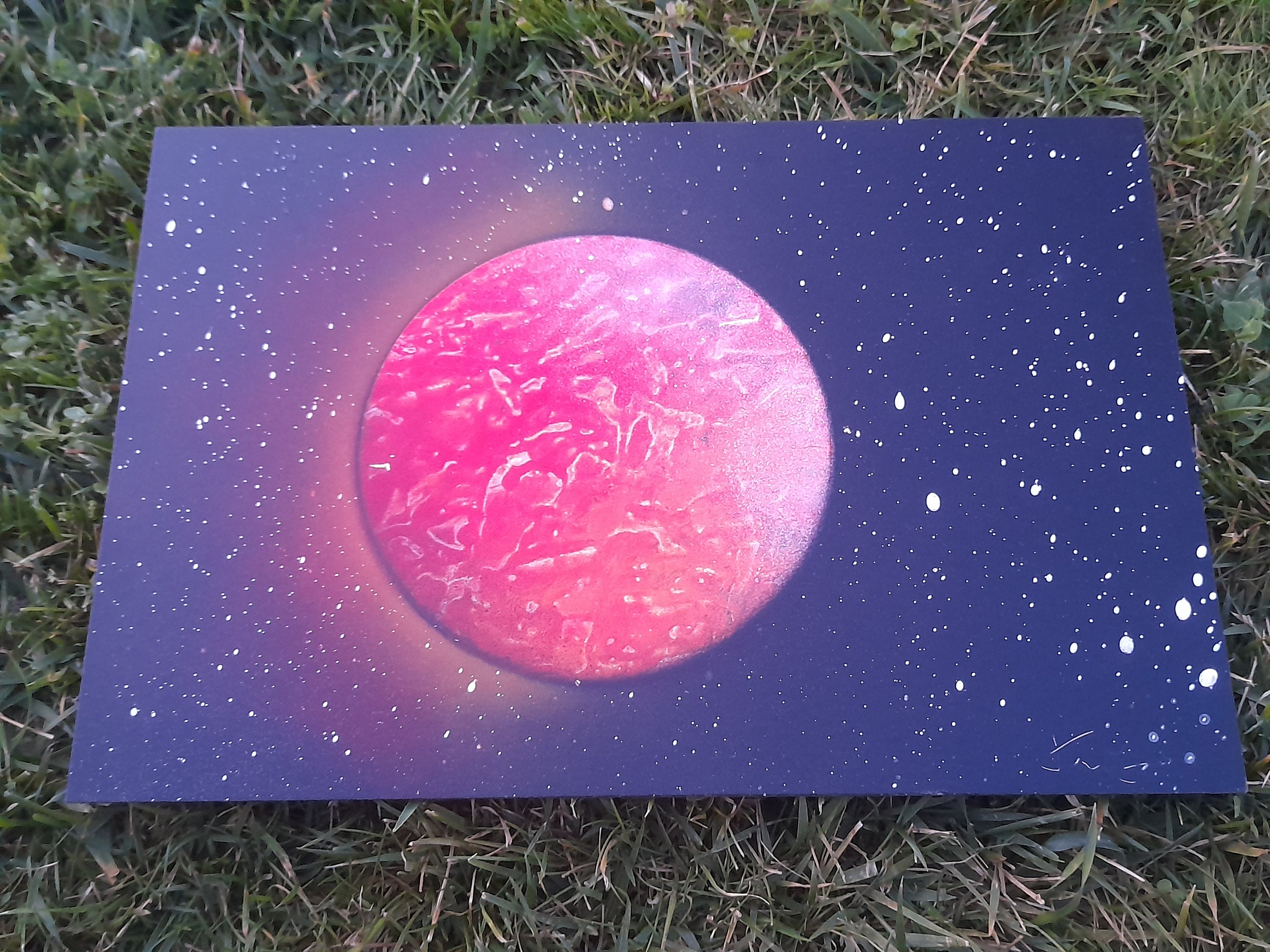 Red Planet, Spray Paint, Art Paint, Planet Art Gift, Gift, Planet ...