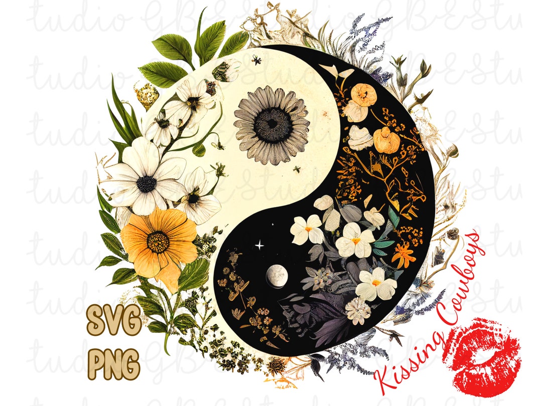 Celestial Boho Yin Yang SVG PNG, Sublimation Design, Digital Download ...