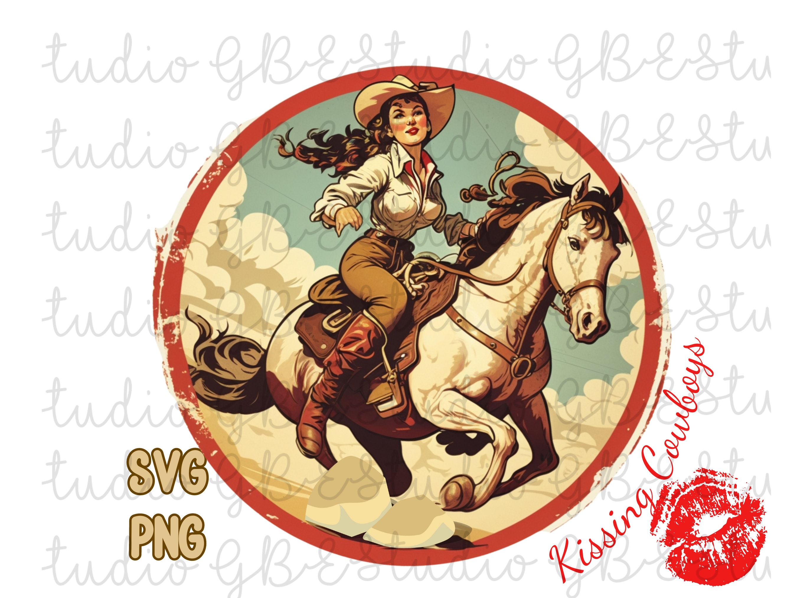 Vintage Cowgirl Clipart Free