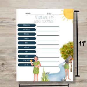 ADAM & EVE Word Scramble for Sunday School or VBS, Digital Download to ...
