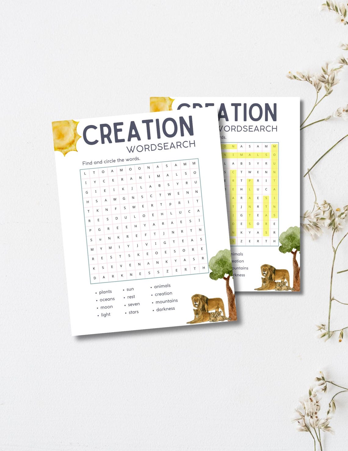 CREATION WORD SEARCH Worksheet for Vbs, Sunday School, Kids Homeschool ...
