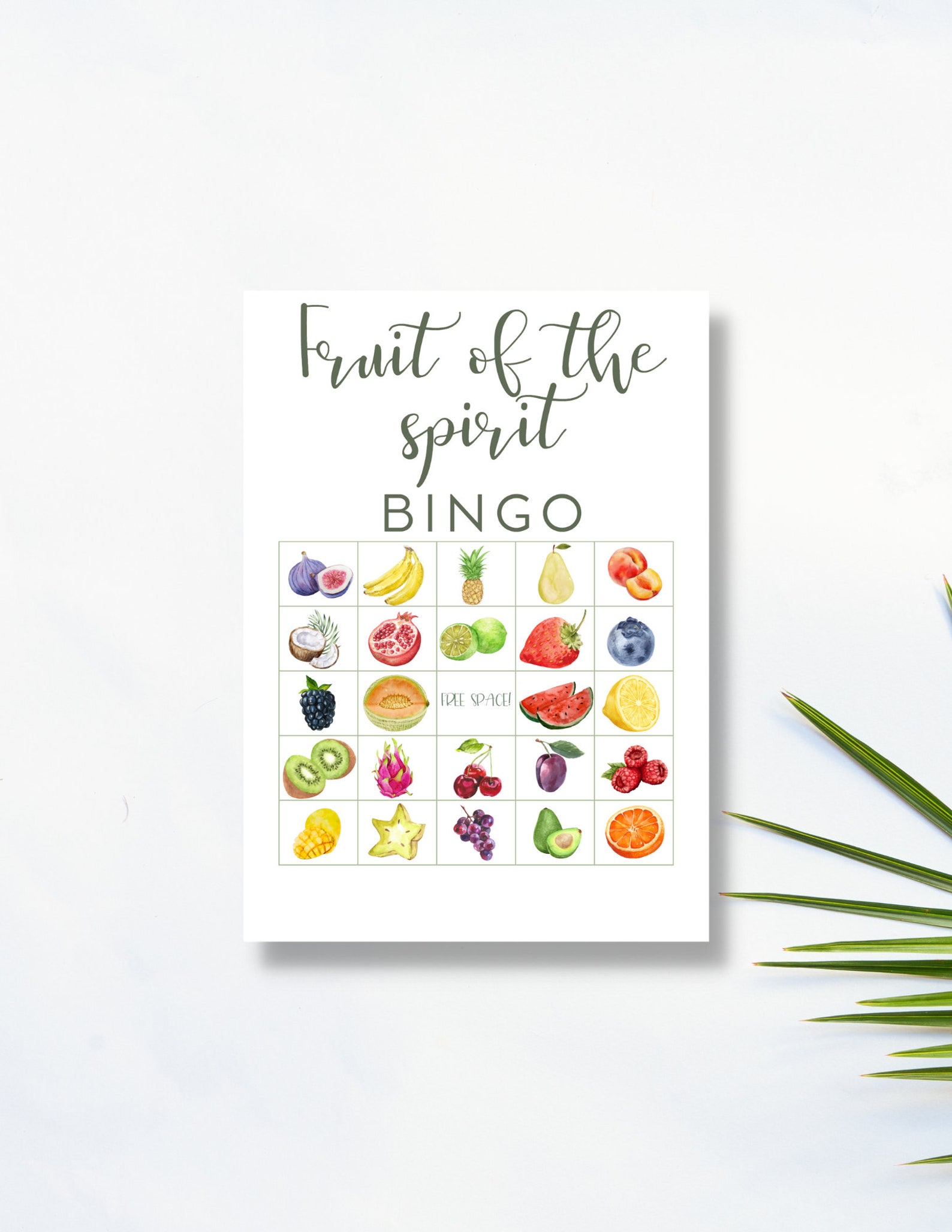 FRUIT of the SPIRIT BINGO for Kids Activities, Vbs or Sunday School ...