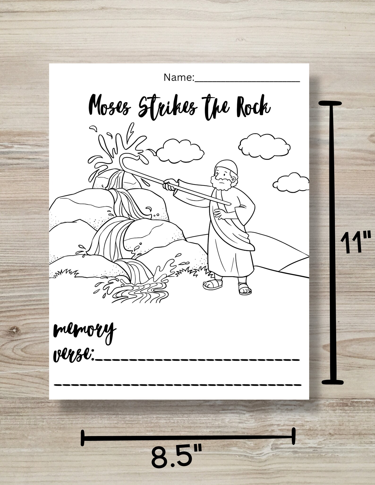 MOSES and the EXODUS COLORING Pages for Kids, Vbs or Sunday School, Set ...