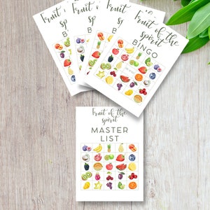 FRUIT of the SPIRIT BINGO for Kids Activities, Vbs or Sunday School ...