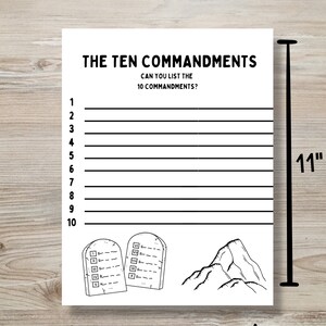 TEN COMMANDMENTS Coloring and Memory ACTIVITY for Vbs, Sunday School ...
