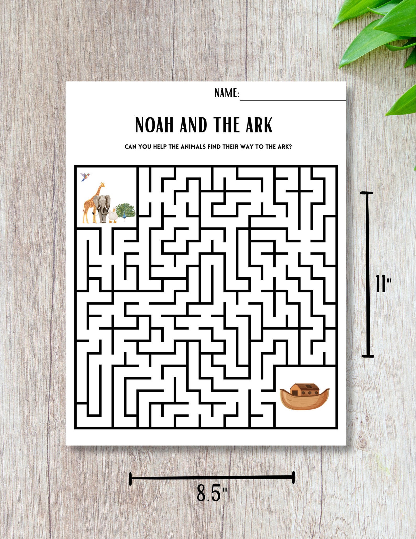 Noah and the Ark Maze Kids Activity Page - Etsy
