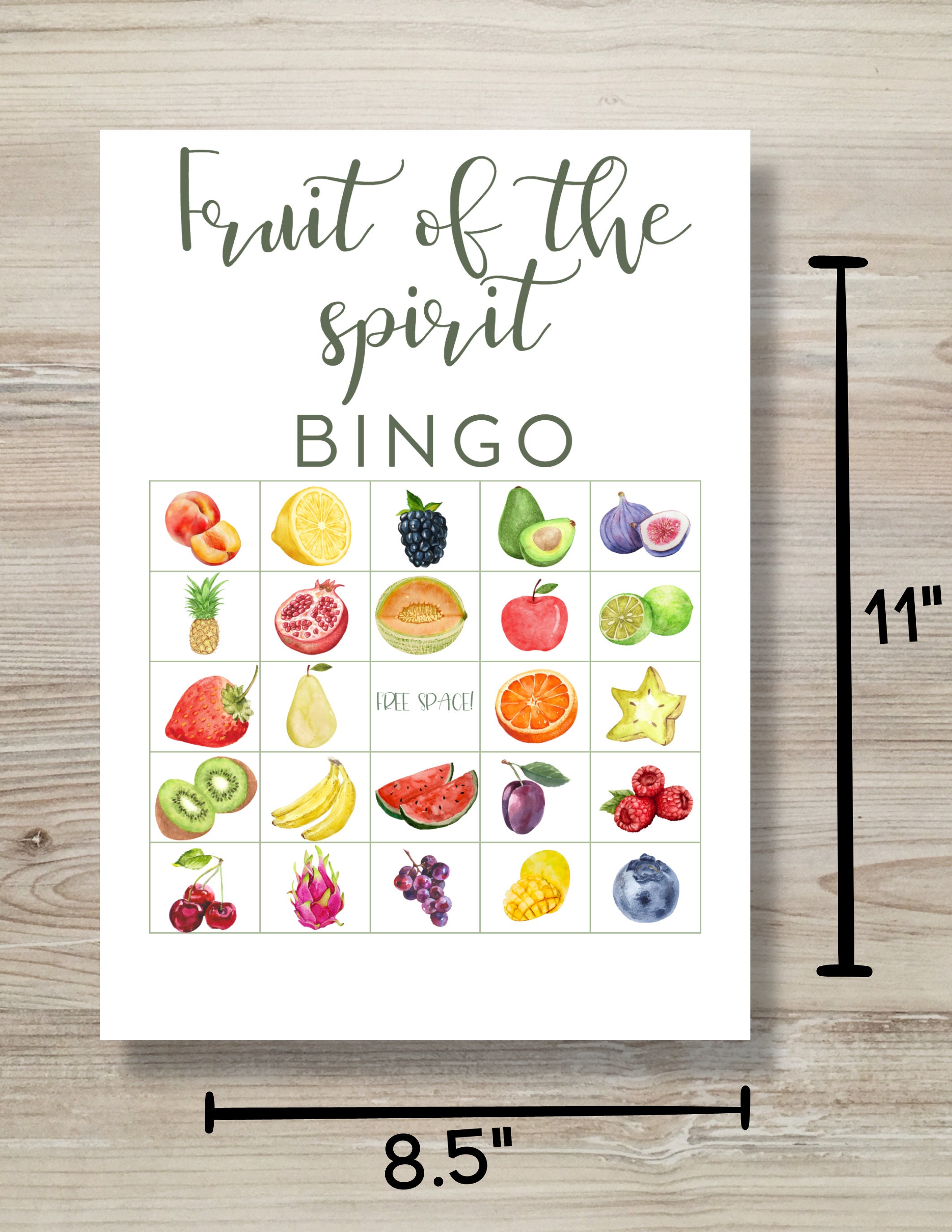 FRUIT of the SPIRIT BINGO for Kids Activities, Vbs or Sunday School ...