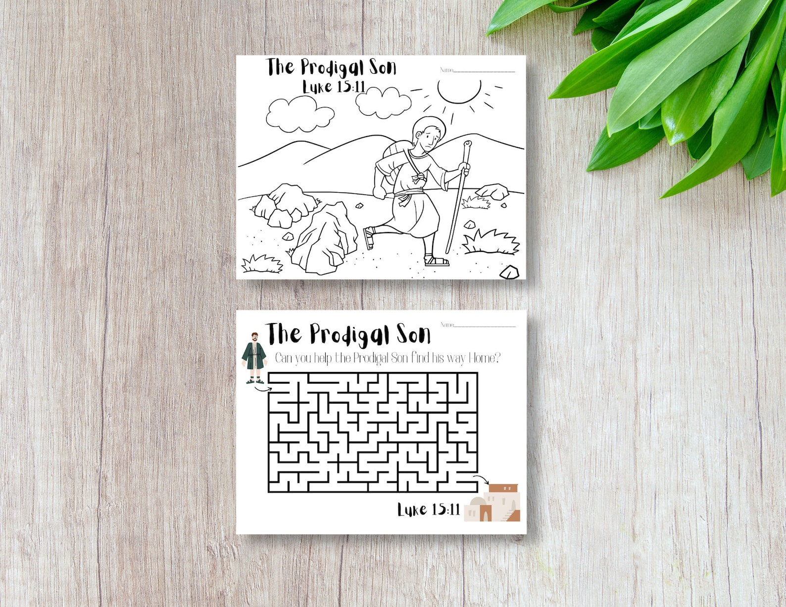 The PRODIGAL SON Bible Activity Sheets for Children, Vbs or Sunday ...