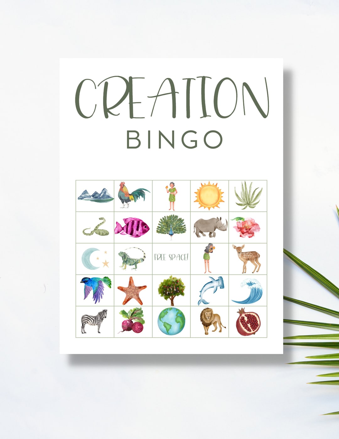 CREATION BINGO for Sunday School, Vbs, or Kids at Home, Bible Story ...